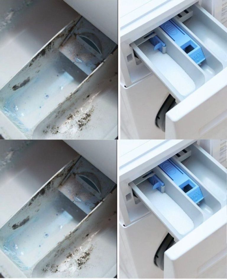 The ingenious trick for cleaning the washing machine’s detergent drawer ...